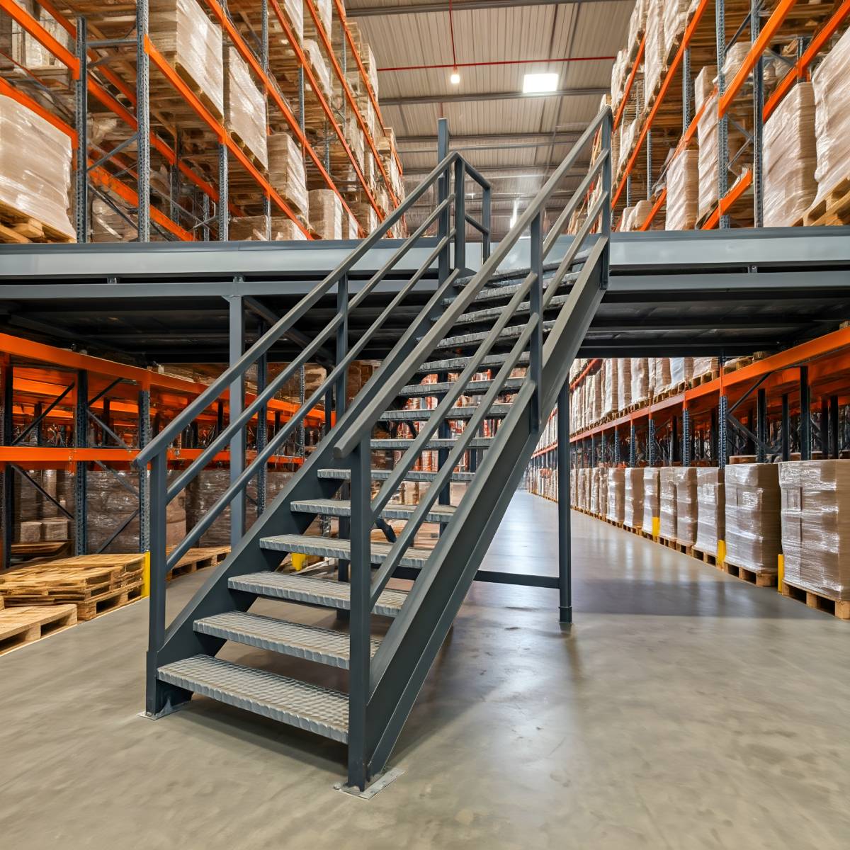 Storage Mezzanine With Staircase: Efficient & Safe Access